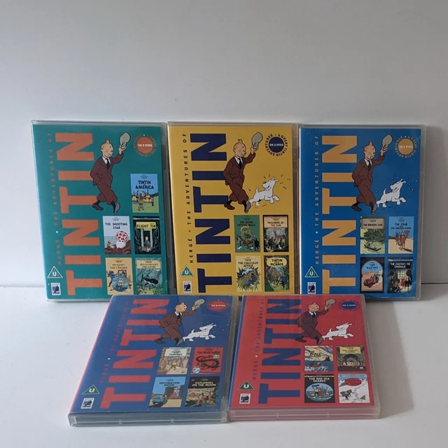 TINTIN HERGE THE Adventures of TinTin 10 Disc Set over 800 Minutes 5 ...