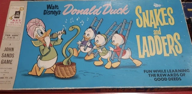 VINTAGE. JS. VINTAGE. Walt Disney. Donald Duck. Snakes and Ladders ...