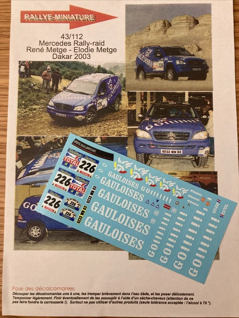 DECALS 1/43 MERCEDES Ml Metge Rallye Raid Dakar 2003 Rally EUR 5,99 ...