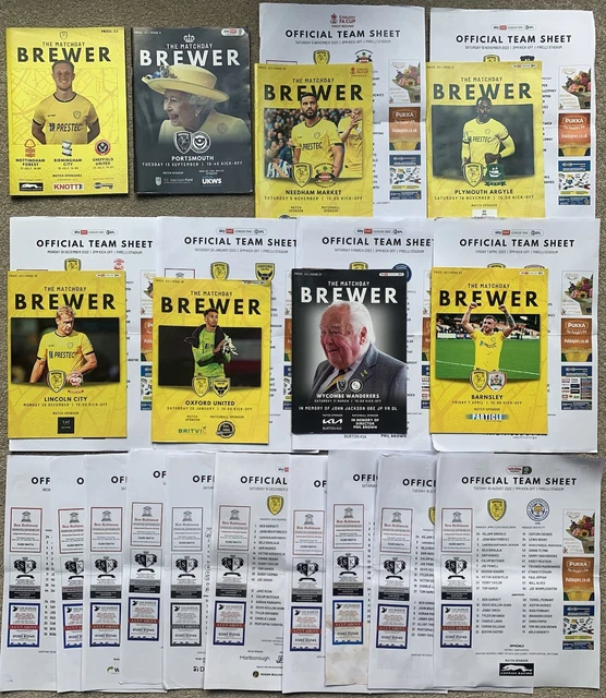 BURTON ALBION FC 2022 2023 HOME FOOTBALL PROGRAMME COLLECTION ...