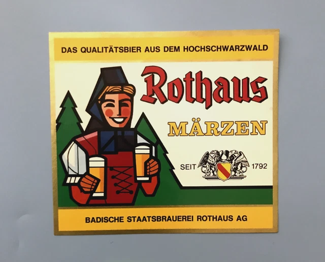 ALTES BIERETIKETT - Beer Label , Brauerei ROTHAUS Märzen , Rothaus / BW ...