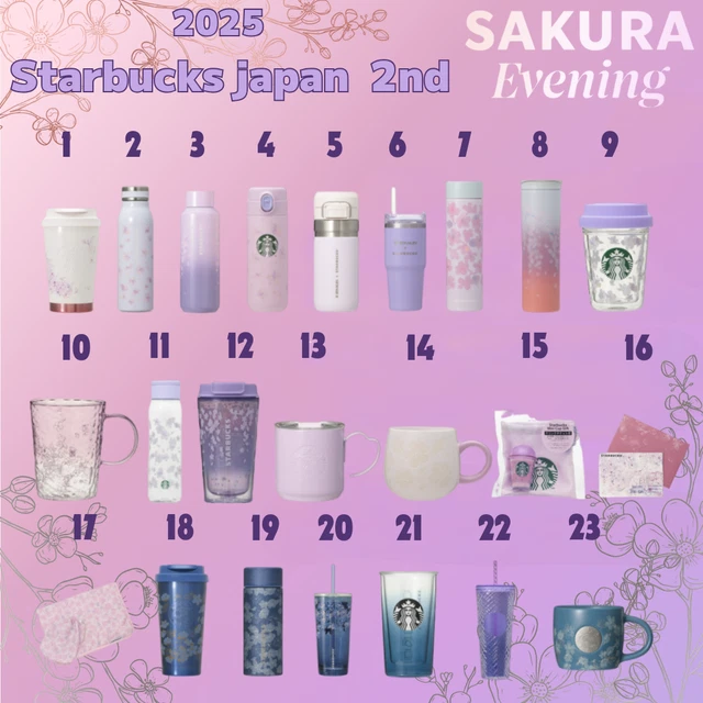 STARBUCKS JAPAN 2025 SAKURA 2nd Evening cherry trees at evening Tumbler ...
