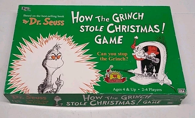VINTAGE 1997 HOW the Grinch Stole Christmas Board Game DrSeuss Complete ...