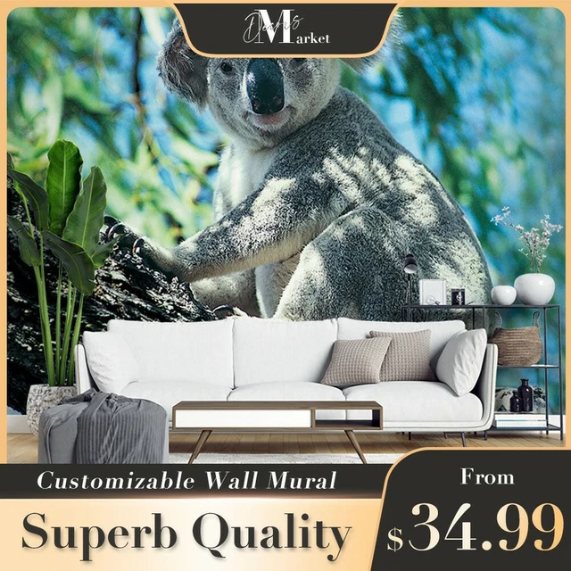 KOALA TREE ANIMALS Wild Animals 3D Wall Mural Designer Bedroom ...