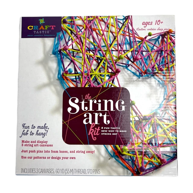 DIY STRING ART Award-Winning Craft Kit for Kids 3 Canvases to Pick £10. ...