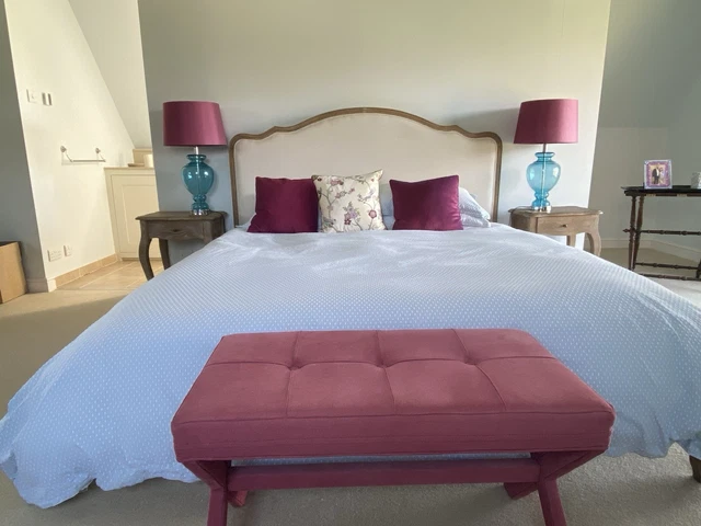FEATHER AND BLACK Super King Sienna Natural Oak and Linen Bed Frame £ ...