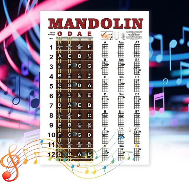 DIAGRAMMA ACCORDI NOTE mandolino accordi mandolino riferimento 1 pz ...