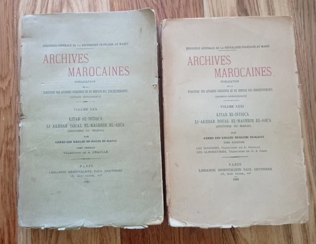 KITAB EL ISTIQCA Archives Marocaines Histoire Maroc Rare Trad. Graulle ...