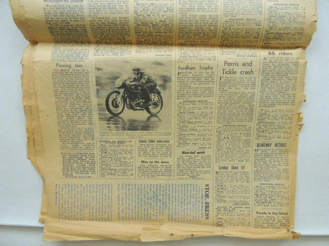 1960 MOTORCYCLE NEWS Newspaper Somerton Big Twins Benelli Four Norton ...