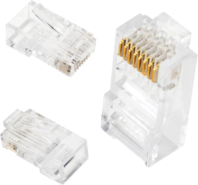 CAT6 PASS THROUGH EZ RJ45 Connector End Modular Plug UTP Ethernet ...