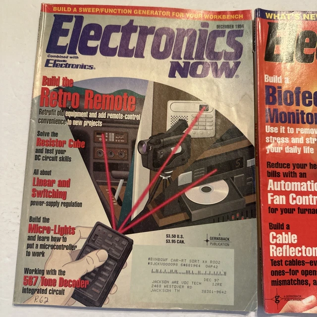 LOT OF 2 Electronics Now Magazine Back Issues 1994 1996 Retro Remote ...