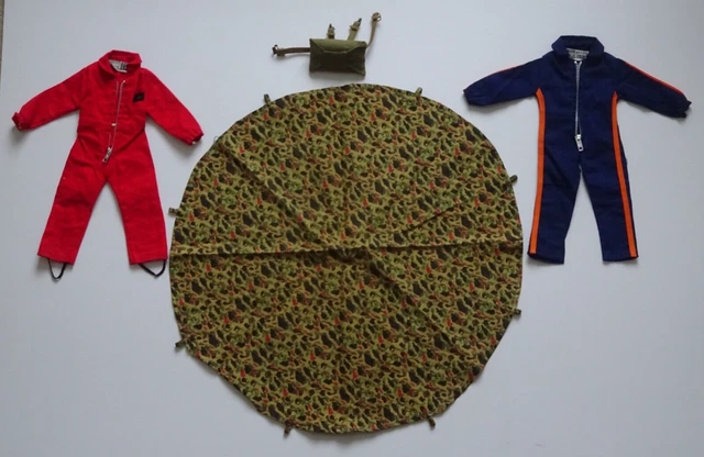 ACTION MAN RED Devil /Helicopter Suits And Rare Camouflage Parachute ...