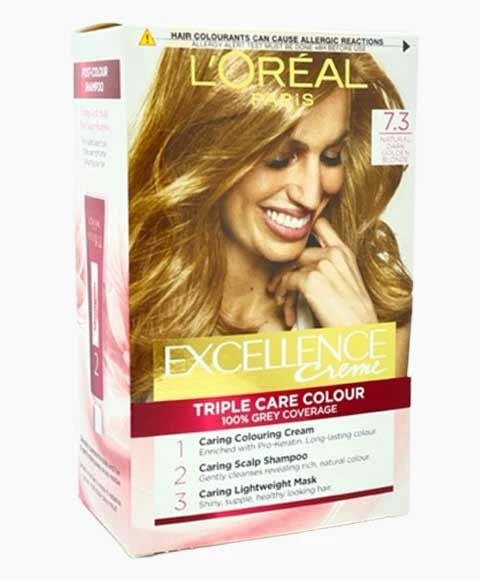 LOREAL PARIS LOREAL Excellence Creme Triple Care Colour 7.3 Natural ...
