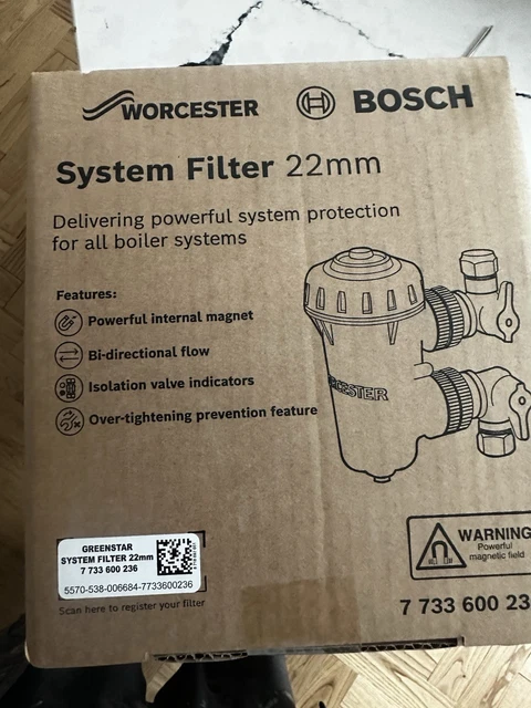 WORCESTER BOSCH GREENSTAR Mini System Filter 22mm 7733600266 £130.68 ...