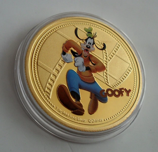 DISNEY GOOFY THE Dog Gold Plated Medal/Coin Great Xmas/Birthday Gift ...