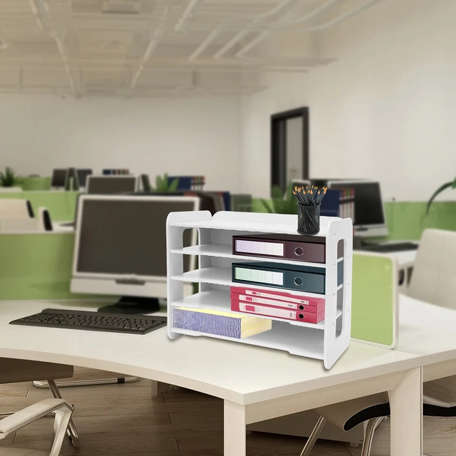 STACKABLE FILE ORGANIZER Tray Desk Desktop Paper Document Tray Holder 5 ...