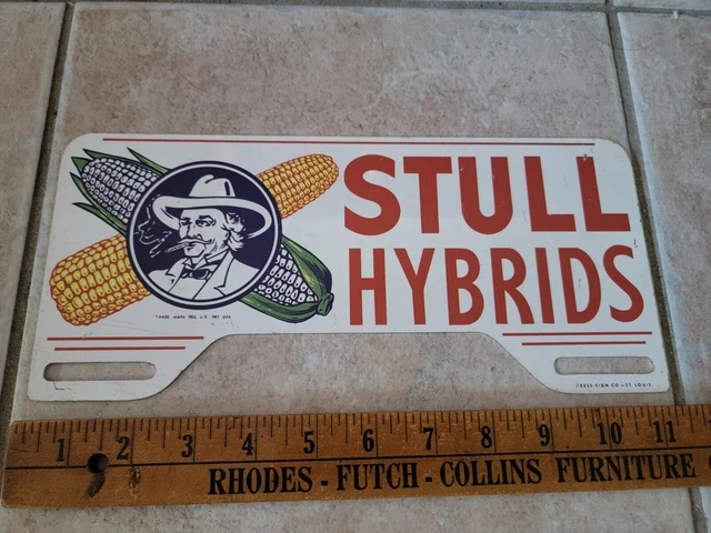 VINTAGE ? STULL Hybrids License Plate Topper Seed Feed Farm Sign Corn ...