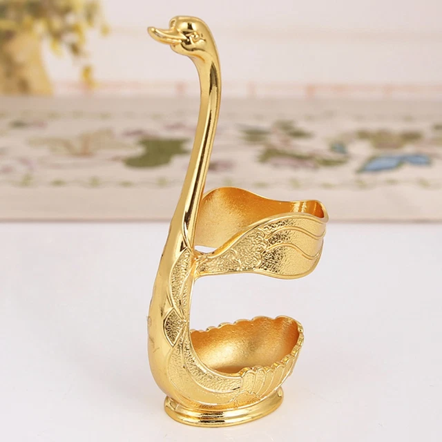 ENSEMBLE CLASSIQUE CUILL??RES cygne blanc dor??/argent blanc 6 pi??ces ...