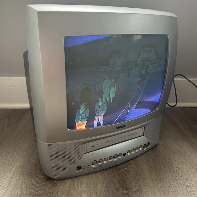 RCA TV VCR VHS Combo Player 13" CRT Retro Gaming T13208 Silver Tested ...