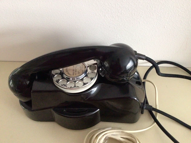 GEC BLACK BAKELITE Wall Telephone 1930s, Stamped TEL/16M/CWT Vgc £52.69 ...