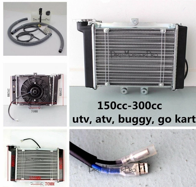 WATER COOLED ENGINE Radiator + Cooling Fan 150/200/250cc ATV Quad Buggy ...