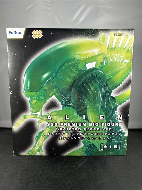 NEW ALIEN SSS Premium 10” Big Figure Skeleton Green Version Furyu Boxed ...