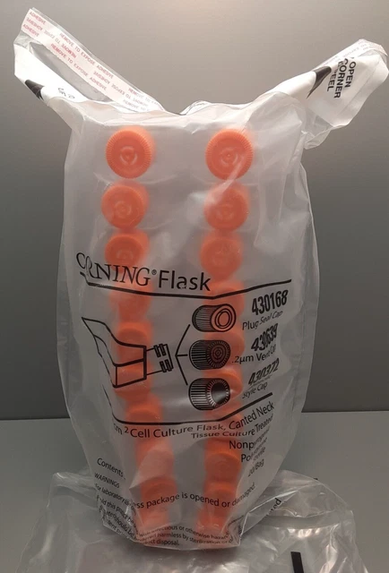 CORNING FLASK 25CM^2 Cell Culture Flask Canted Neck 20/Bag 430639 $16. ...