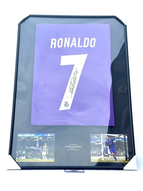 CRISTIANO RONALDO CR7 MADRID CF UEFA HAND SIGNED AUTOGRAPH DISPLAY ...