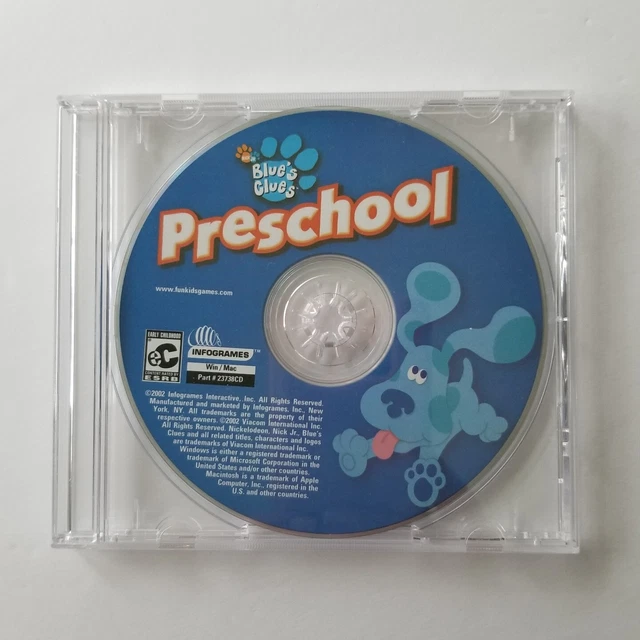 NICK JR 2002 - BLUE'S CLUES PRESCHOOL - CD ROM Computer Game - Windows ...