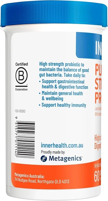 BALANCE GUT BACTERIA with Plus Double Strength Probiotic Capsules - 60 ...