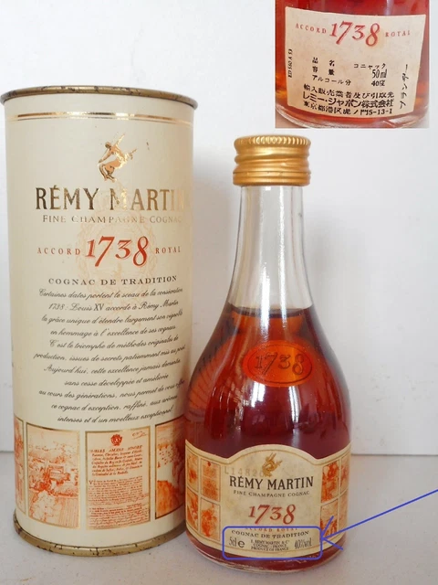MINI BOTTLE COGNAC REMY MARTIN 1738 EXPORT ASIA 5 CL MINIATURE RM545b ...