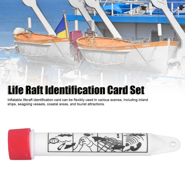 LIFERAFTS IDENTIFICATION CARD Set Sealed Seawater Waterproof Liferafts ...