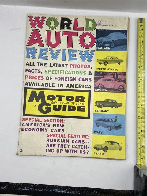 RARE VINTAGE MARCH 1961 Motor Guide Magazine World Auto Review M5 $10. ...