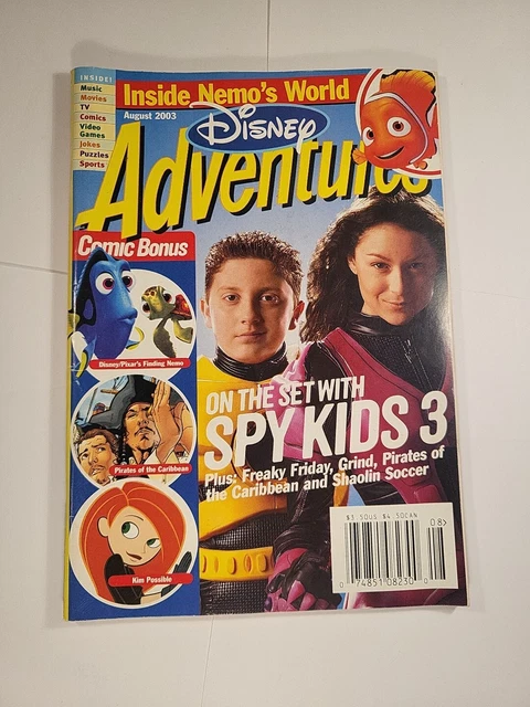 DISNEY ADVENTURES MAGAZINE August 2003, Spy Kids, Finding Nemo, Kim ...