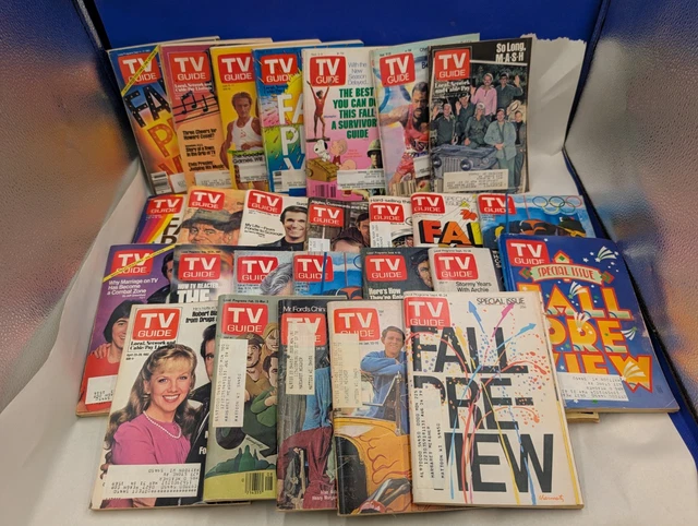 26 TV GUIDE Magazine 1970's 80's MASH Elvis Olympics Fall Preview ...