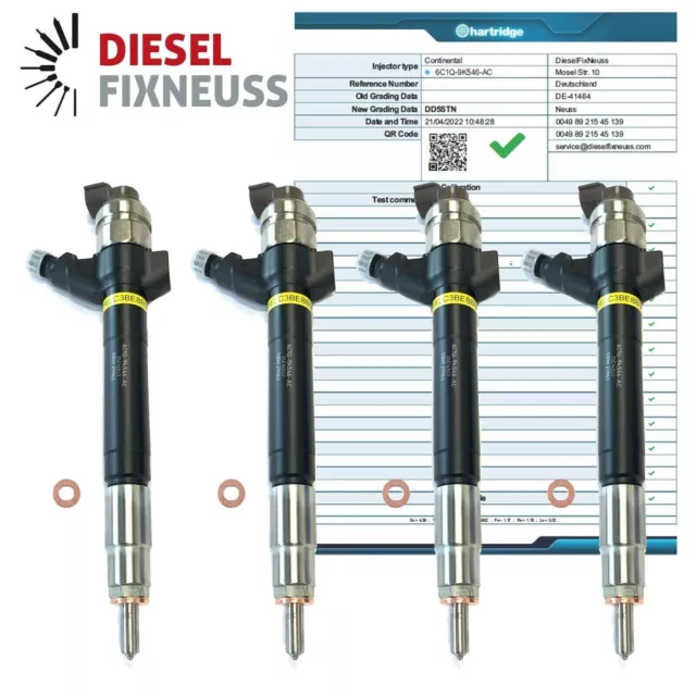 INJEKTOR 4X INJECTOR Einspritzdüse DENSO Ford Transit 2.2 TDCI 6C1Q ...
