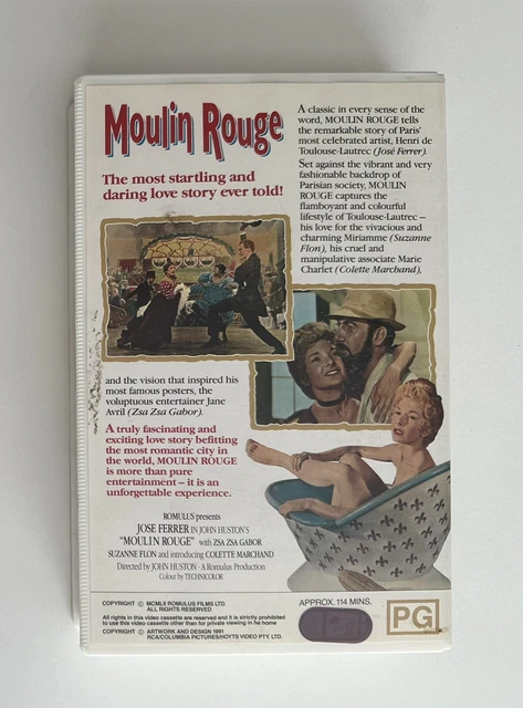 MOULIN ROUGE [VHS] First Release Big Box Video Tape John Huston 1952 ...