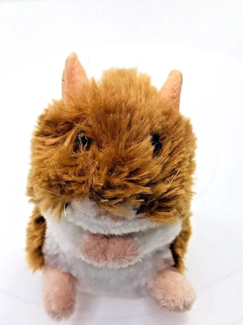 SMALL BROWN WHITE Furry Hamster 4" Plush Gerbil Standing Realistic £9. ...