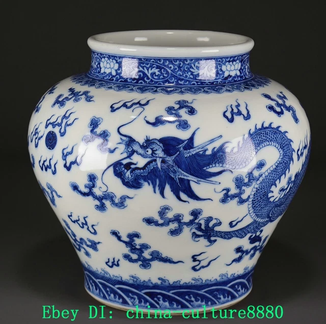 14.1 &QIANLONG POT de dragon Feng Shui en porcelaine à fleurs vertes ...