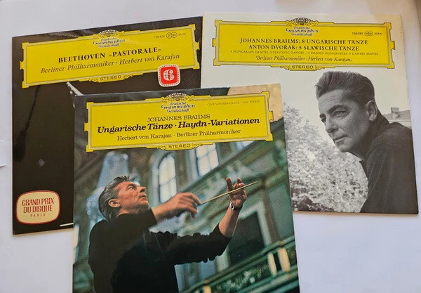DEUTSCHE GRAMMOPHON HERBERT Von Karajan 3 LP`s Brahms, Beehhoven, Top Zustand EUR 10,00 ...