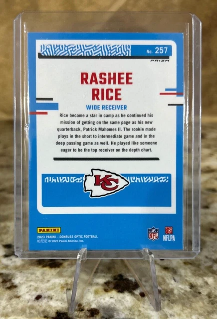 NUOVO 2023 PANINI Donruss Optic Rashee Rice #257 Rated Rookie Silver Prizm Chiefs EUR 0,93 ...