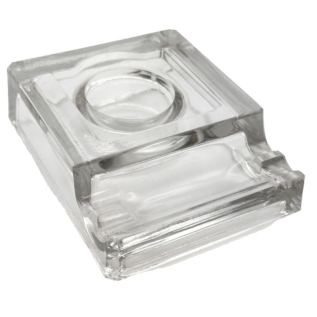 GLASS PARAGON NO.535 Inkwell by Frank A. Weeks MFG CO. New York USA ...