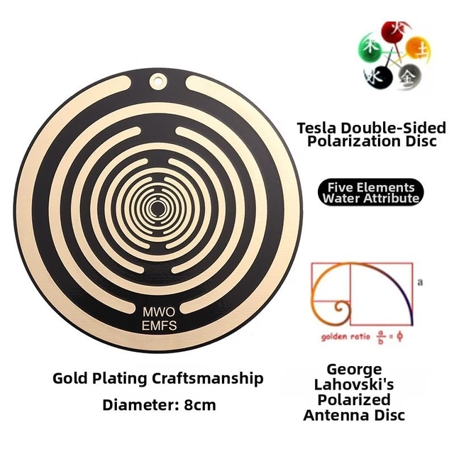 FIVE ELEMENTS POLARIZATION Energy Disc for Tesla with Copper Track ...