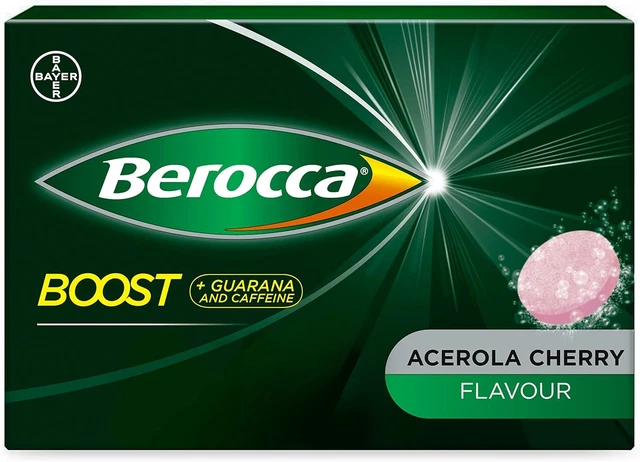 BEROCCA BOOST EFFERVESCENT Tablets with Guarana, Caffeine and Vitamin ...