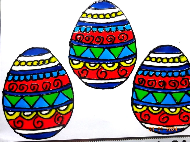 GABIS WINDOW COLOR Bild Deko Frühling Ostern - bunte Ostereier - versch ...