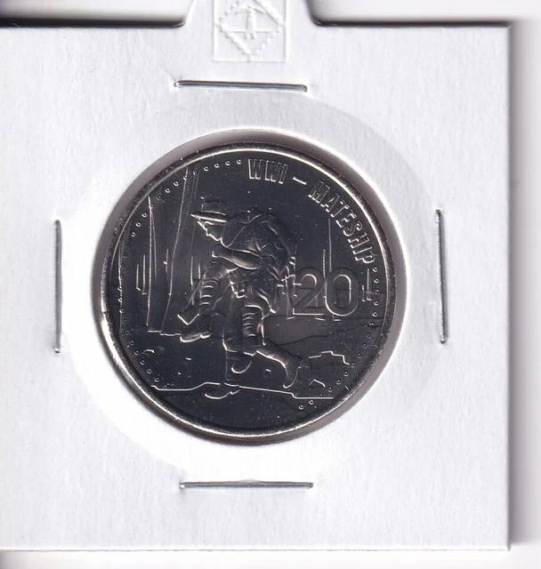 AUSTRALIAN: 2015 20 Cent 100 Years Of Anzac Wwi Mateship Coin In 2X2 ...
