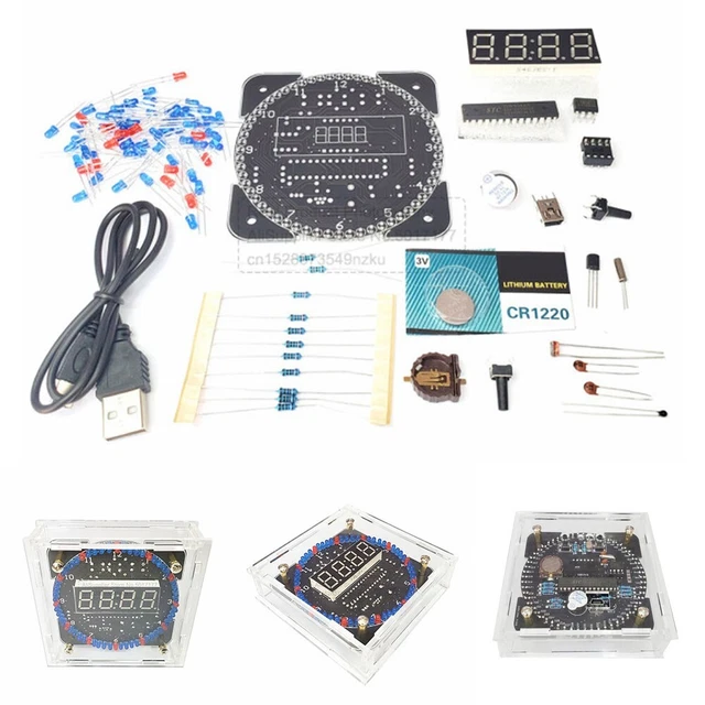 KIT HORLOGE TEMP??RATURE Horloge 5V DIY Kit Horloge ??lectronique Lumi??re Contr EUR 23,09 ...