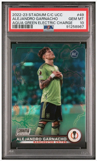 2022-23 TOPPS SC Alejandro Garnacho Aqua vert charge électrique 64/225 ...