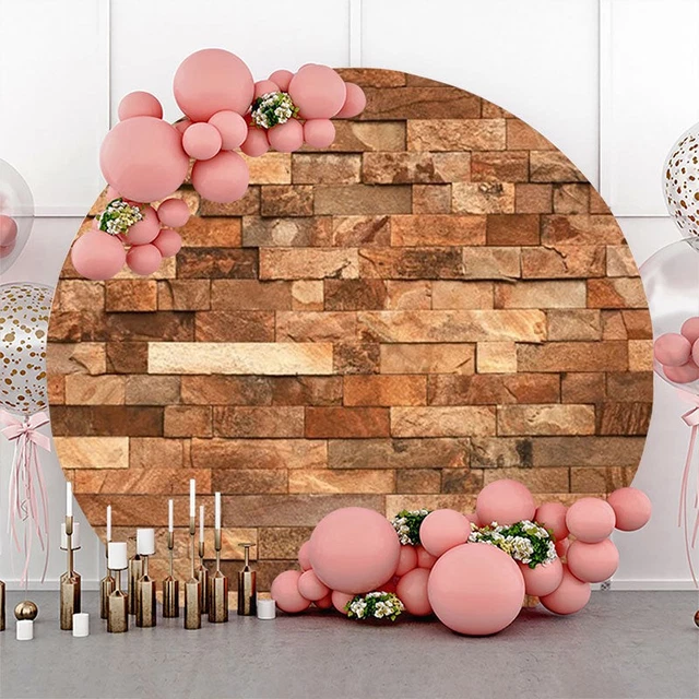 RETRO BRICK WALL Round Backdrop For Birthday Party $37.90 - PicClick AU