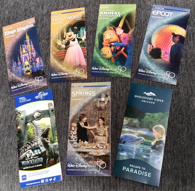 WALT DISNEY WORLD Maps 50th Anniversary UNIVERSAL Park Maps Florida ...